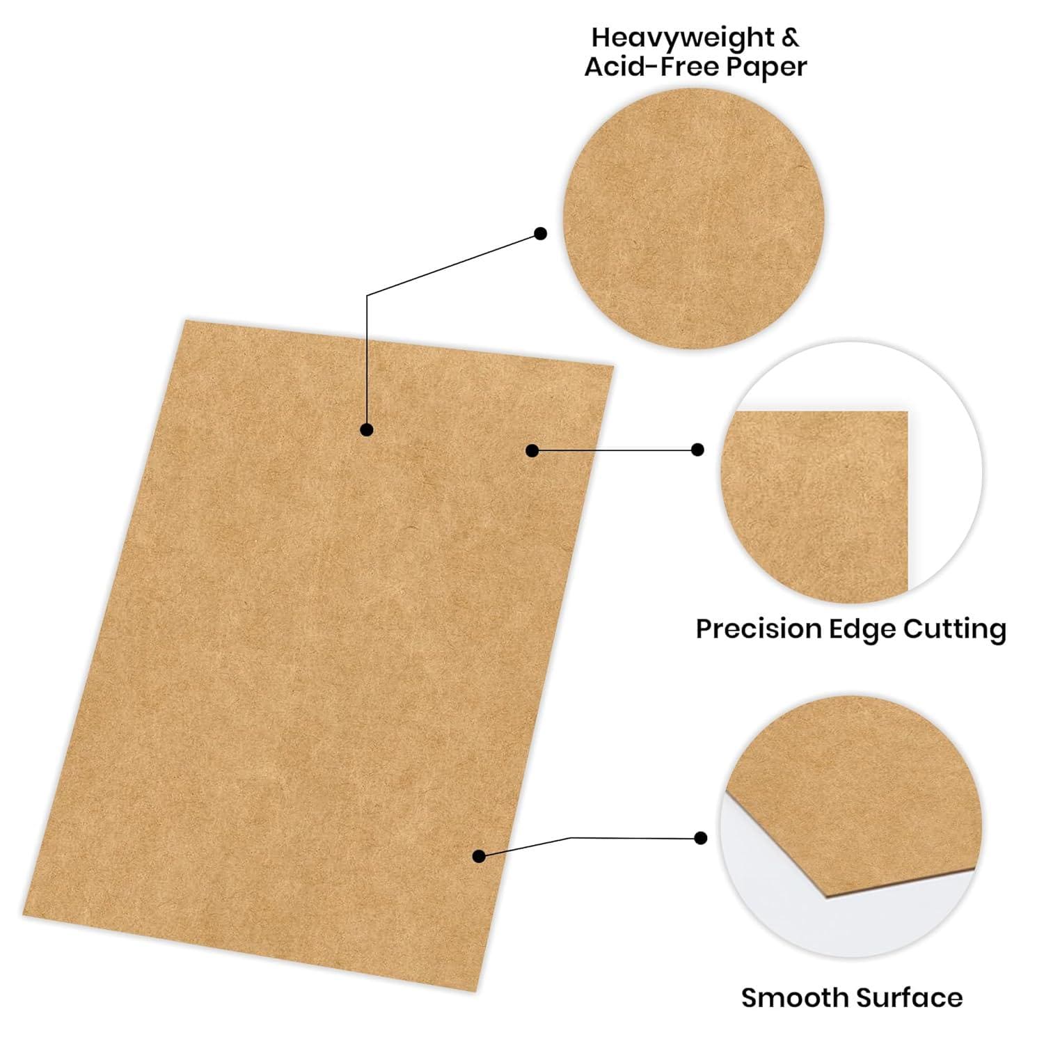 A4 Kraft/craft Paper Craft Liner Sheet 300 GSM, Brown Color, Pack of 10 ...