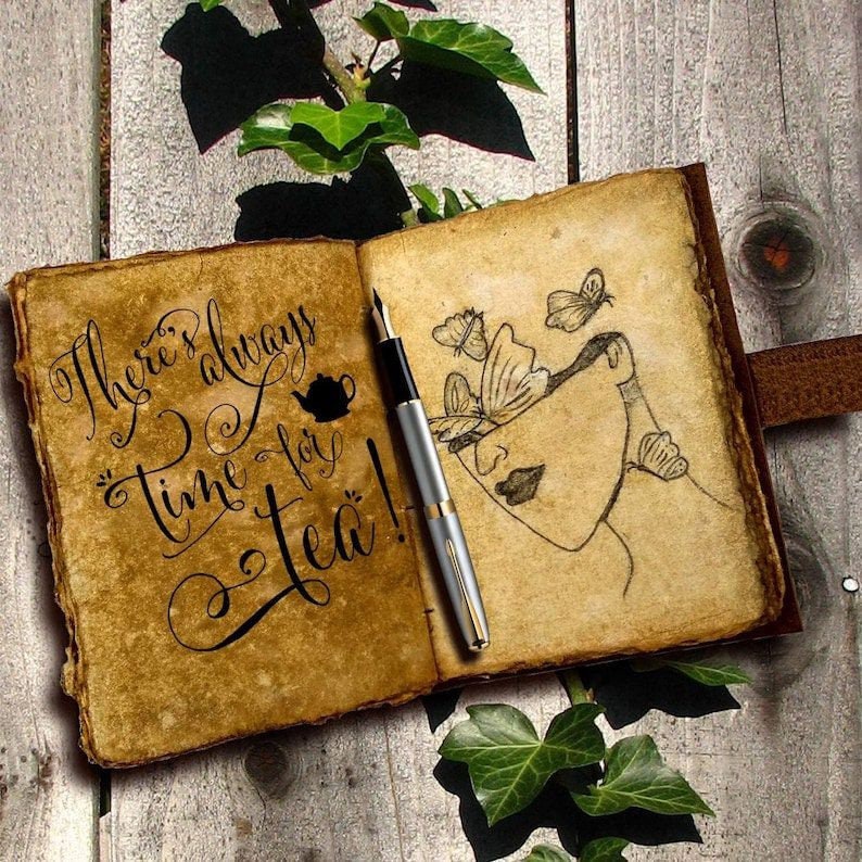 Vintage Leather Journal Recycled Paper Journal, for Notes, Notebook ...