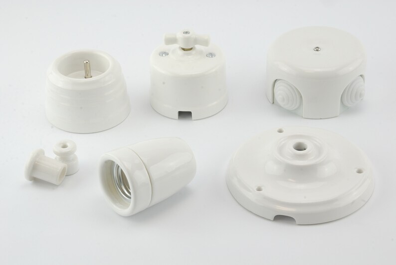 Vintage Ceramic Porcelain Junction Box, Electrical Porcelain Junction ...