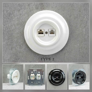 Porcelain Electrical Wall Socket Set, Flush-mounted Socket Outlet 240V ...