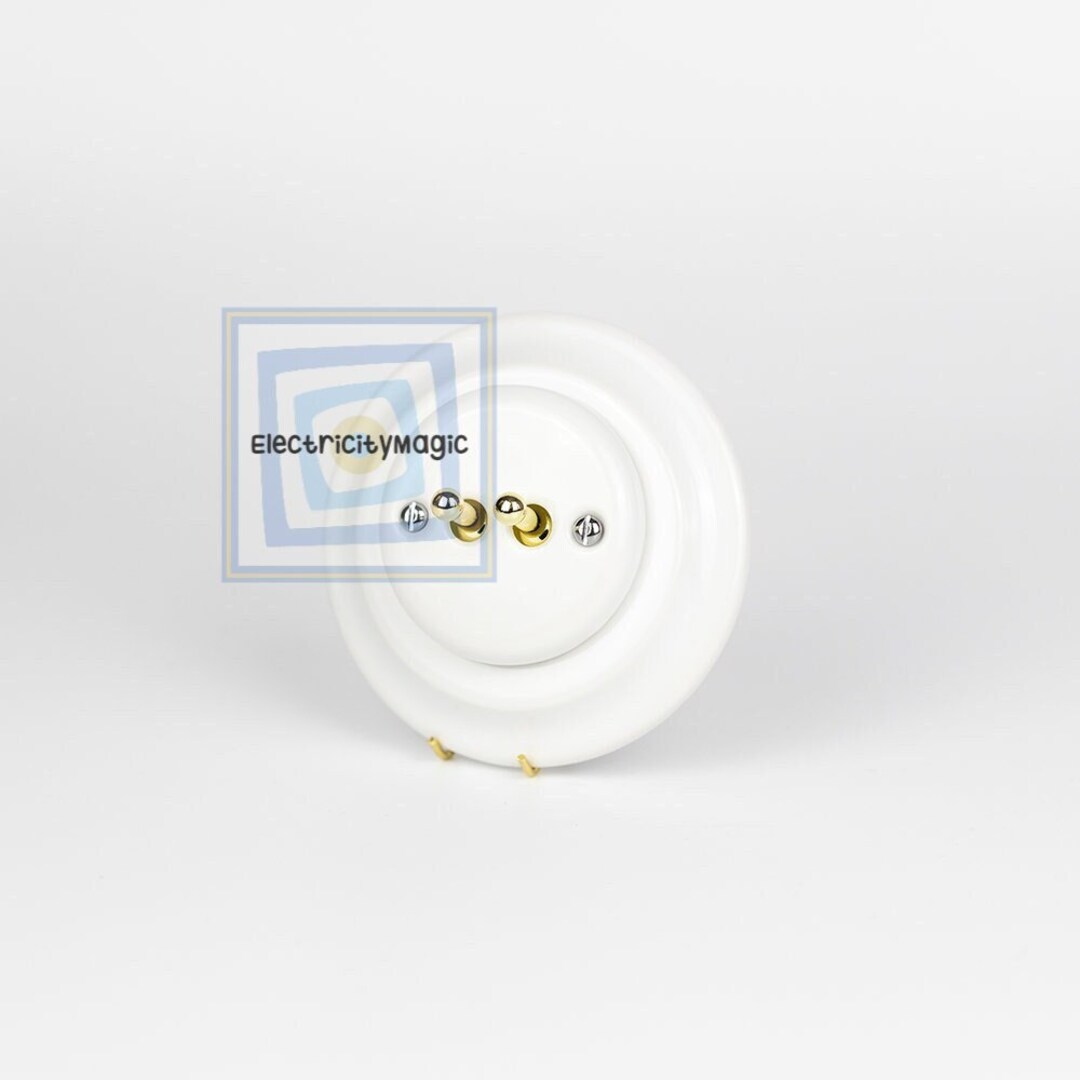 Porcelain Toggle Retro Ceramic Switch, Vintage Toggle Switch, White ...
