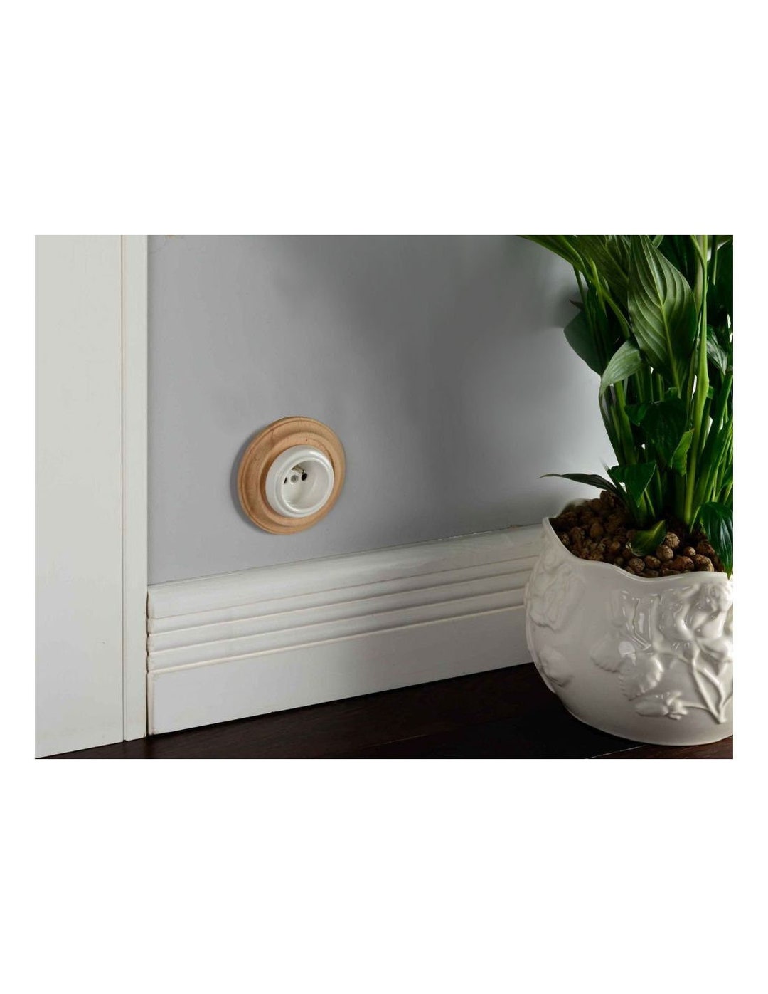 Single French Ceramic Power Socket, White or Black Power Socket, French ...