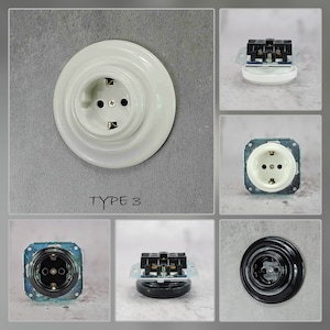 Porcelain Electrical Wall Socket Set, Flush-mounted Socket Outlet 240V ...