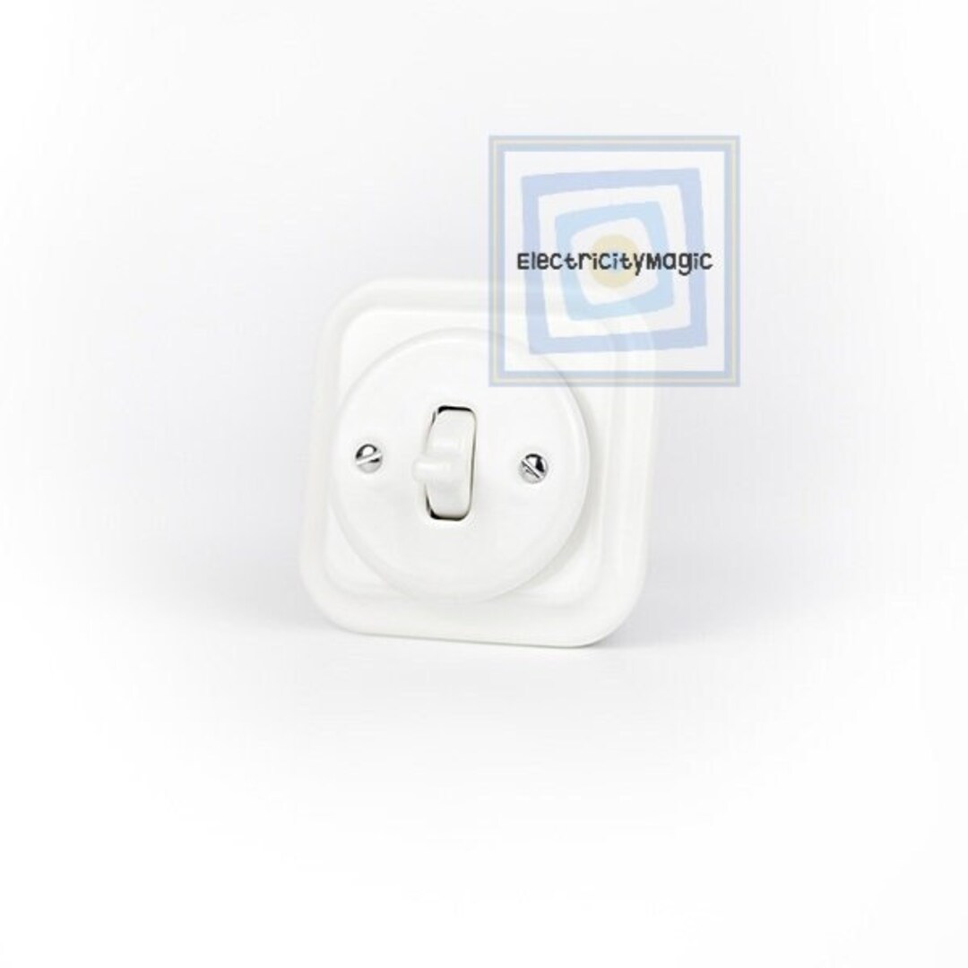 Porcelain Toggle Retro Ceramic Switch With Frame, Vintage Toggle Switch ...