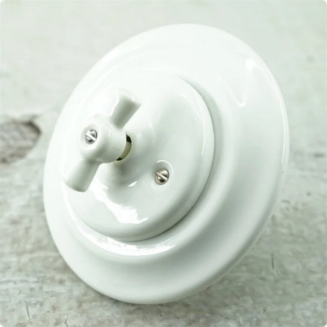 Retro Rotary Ceramic Light Switch, Electrical Ceramic Porcelain Switch ...