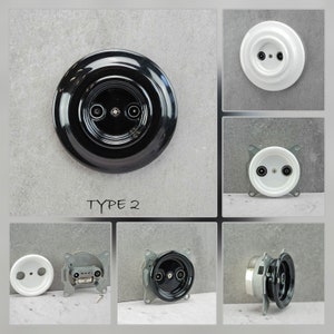 Porcelain Electrical Wall Socket Set, Flush-mounted Socket Outlet 240V ...