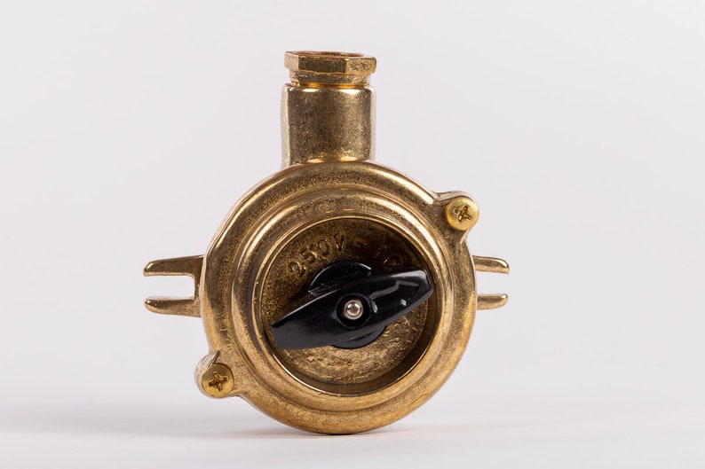 Solid Brass Single Pole Rotary Switch, Schuko Socket, Industrial Loft ...