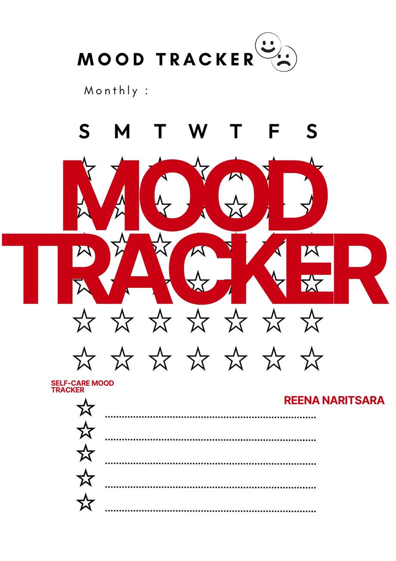 Mood Tracker Printable – 1 Page Printable Pdf,black & White, A4 - Etsy