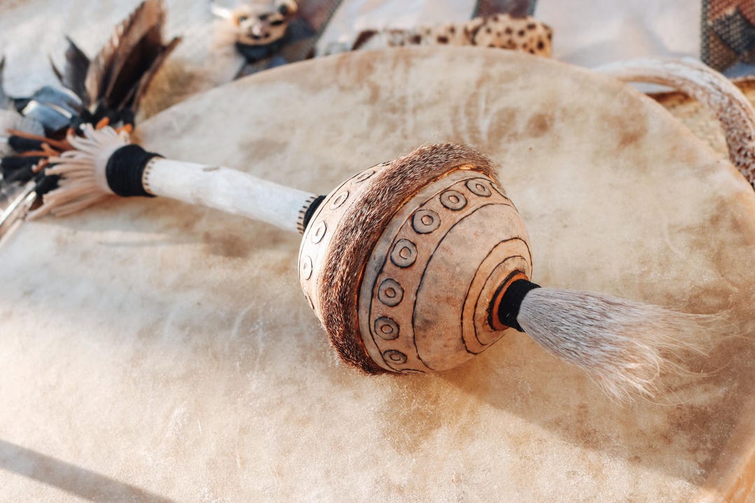 Deer Spirit Natural Gourd Rattle - Shamanic Ceremonial Deer Rattle ...