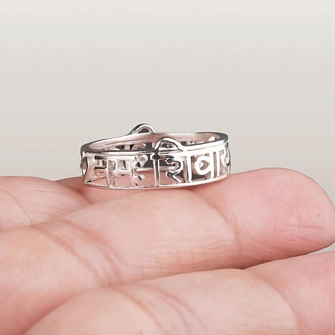 925 Sterling Silver Ring, Handmade Idol Shiva Mantra, Om Namath Shivay ...
