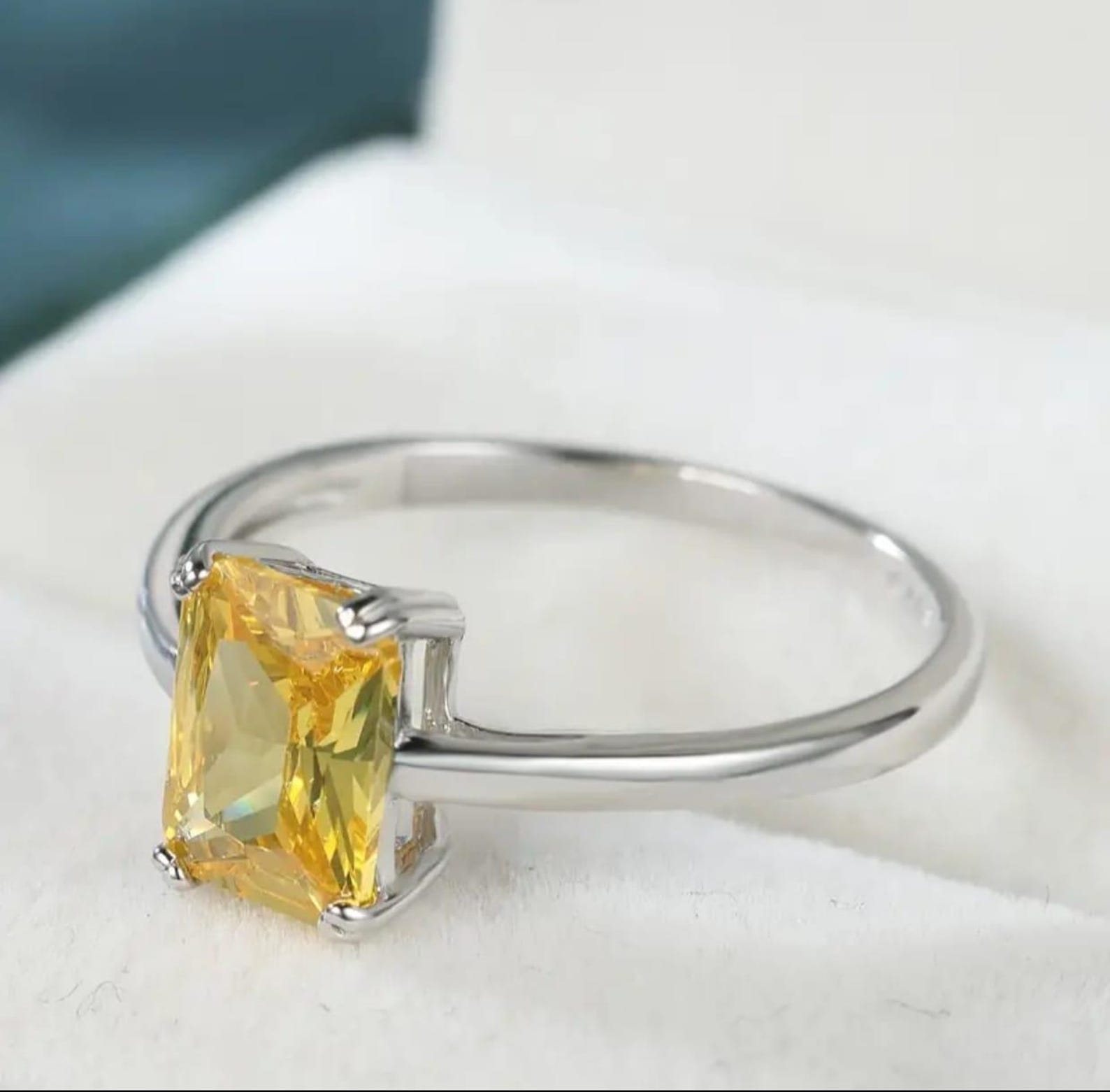 Buy Natural Citrine Ring, Octagon Cut Citrine Ring, Citrine Gemstone ...
