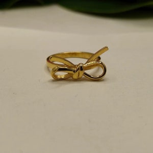 Handmade Silver Knot Bow Tie Ring, Dainty Ribbon Ring, Minimalist Band, Everyday Stacking Ring ...