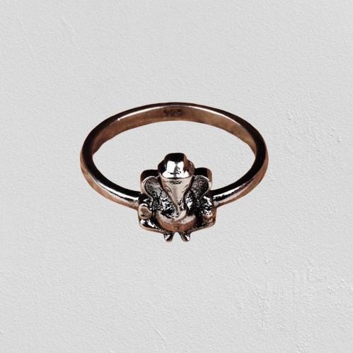 Buy Dainty Ganesh Ring, Ganesha Silver Ring, Minimalist Ganesh Ring, Lord Ganesha Ring, Yoga ...