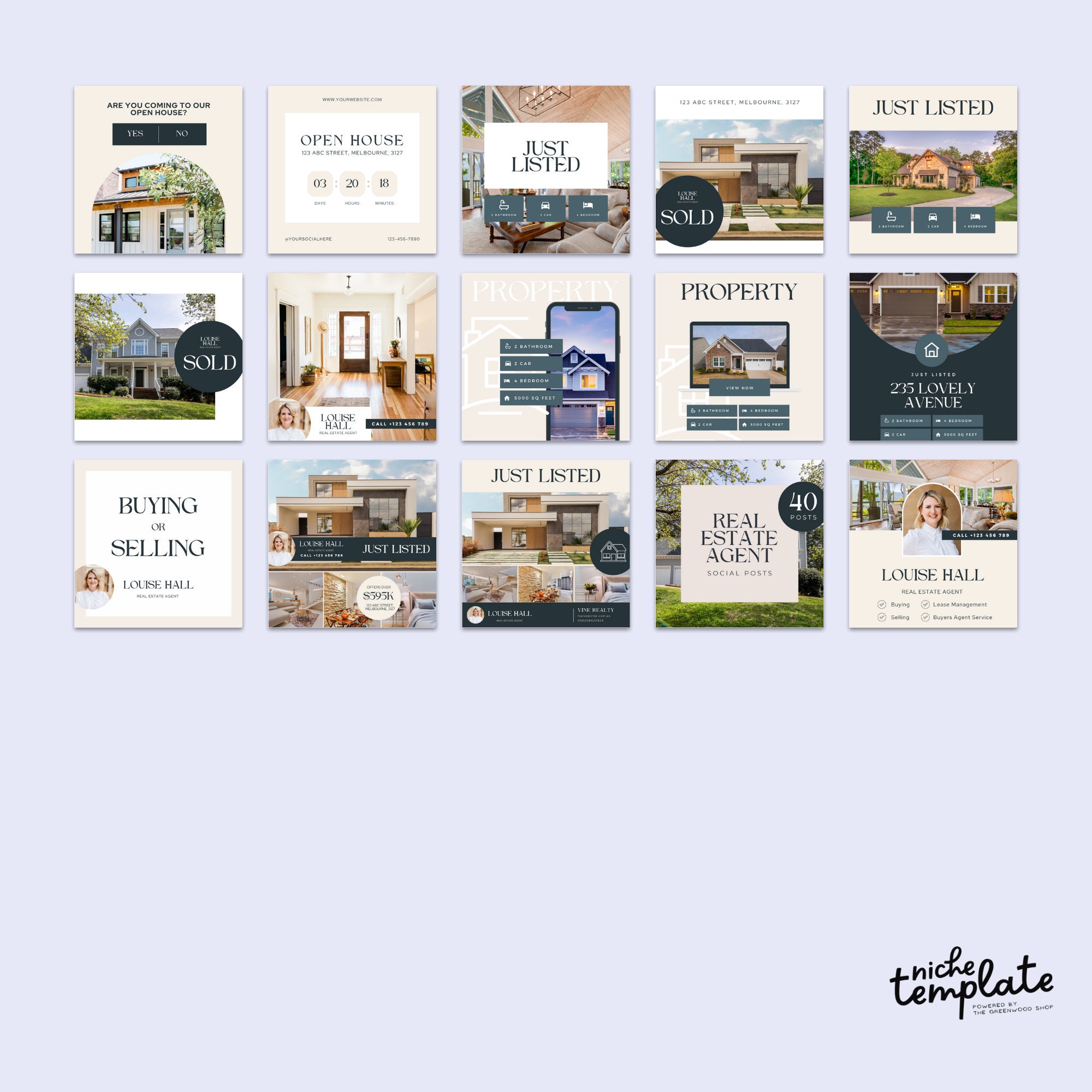 40 Instagram Realtor Posts | Real Estate Social Media Posts | Editable ...