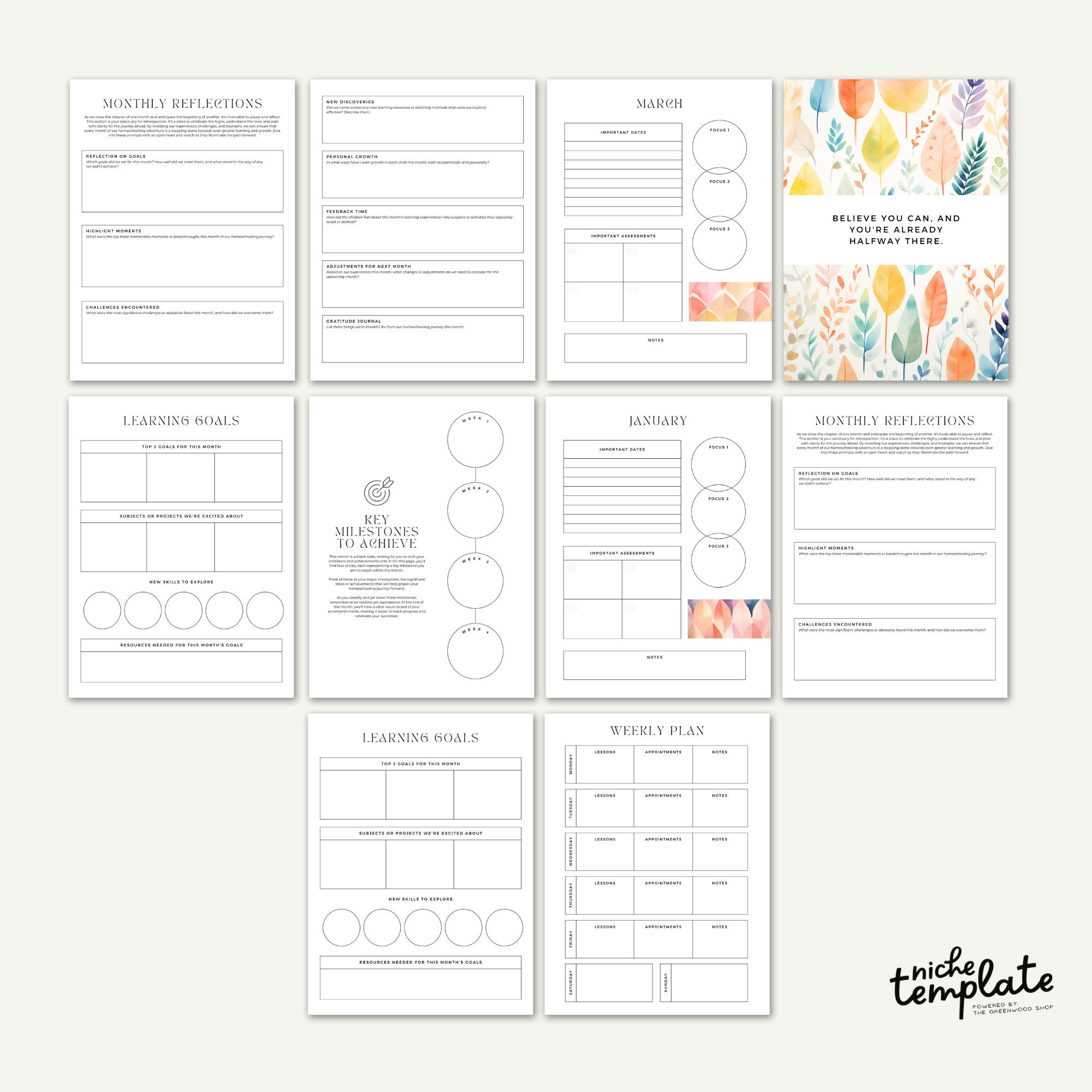 Homeschool Planner | Editable, Canva Template - Etsy