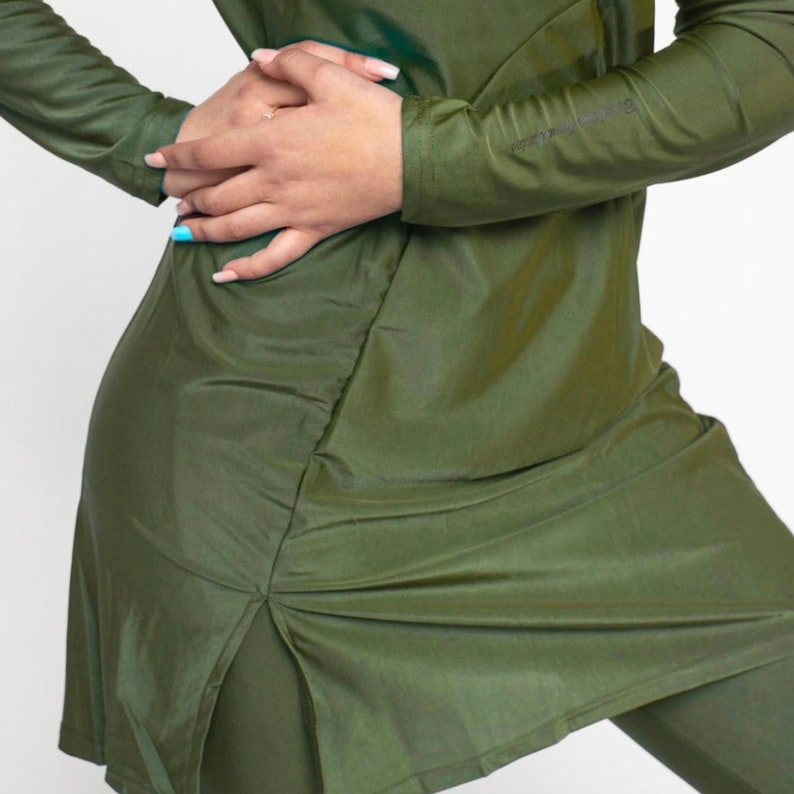 Tropical Green Modest Swimsuit - Etsy