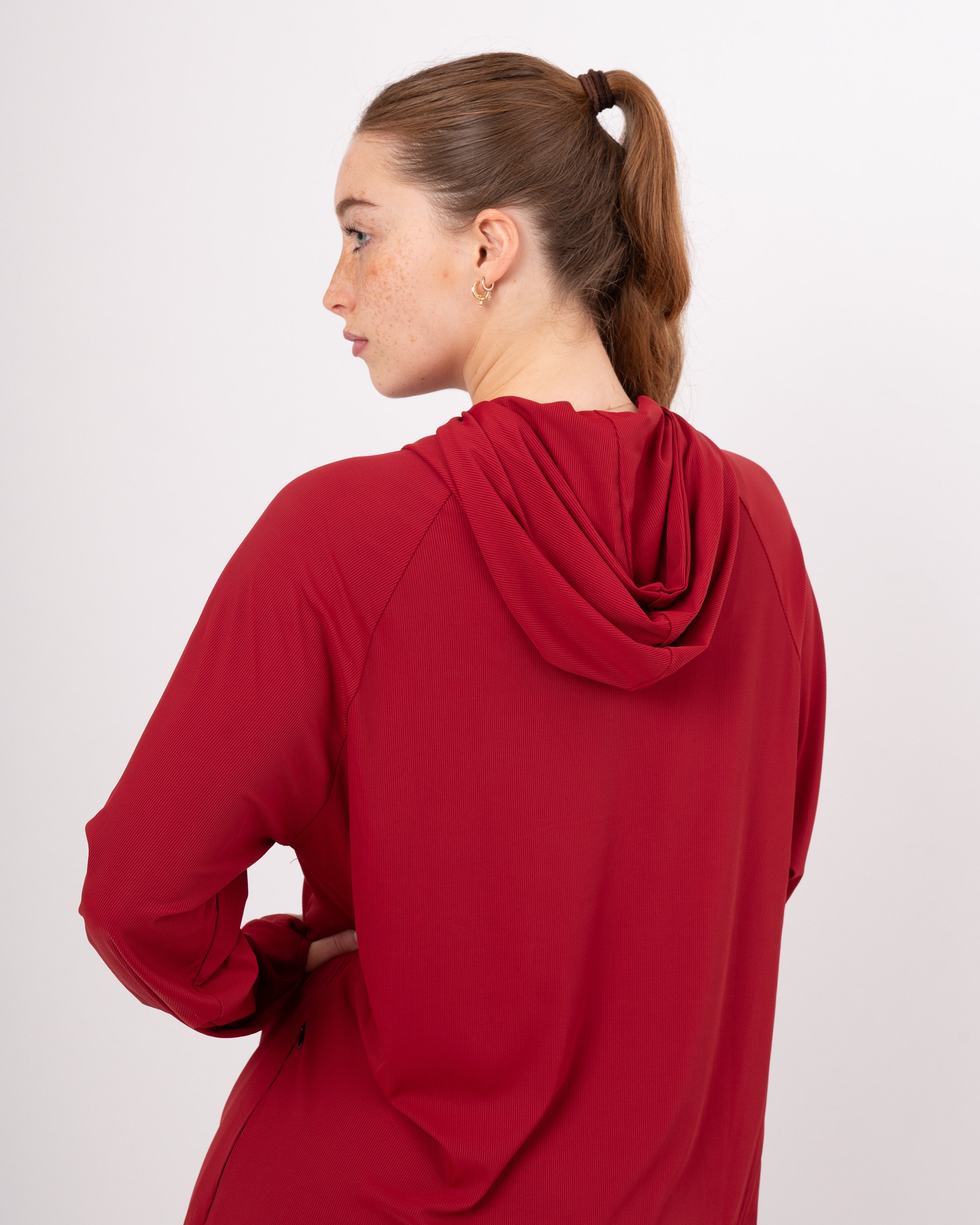 Cherry Red - Modest Activewear Hoodie - Etsy