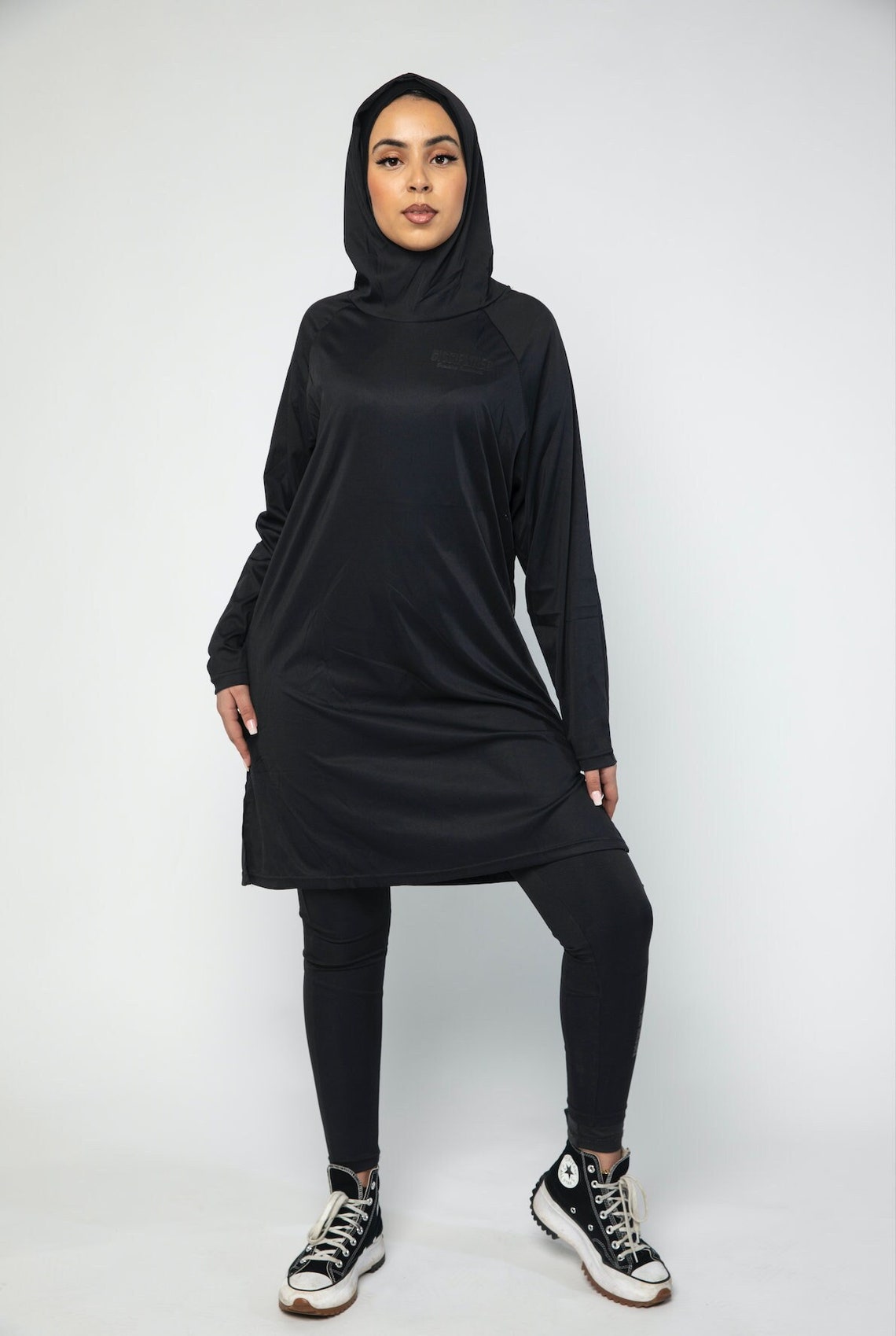 Modest Activewear/swimwear Hoodie - DISCRETE BLACK - Etsy