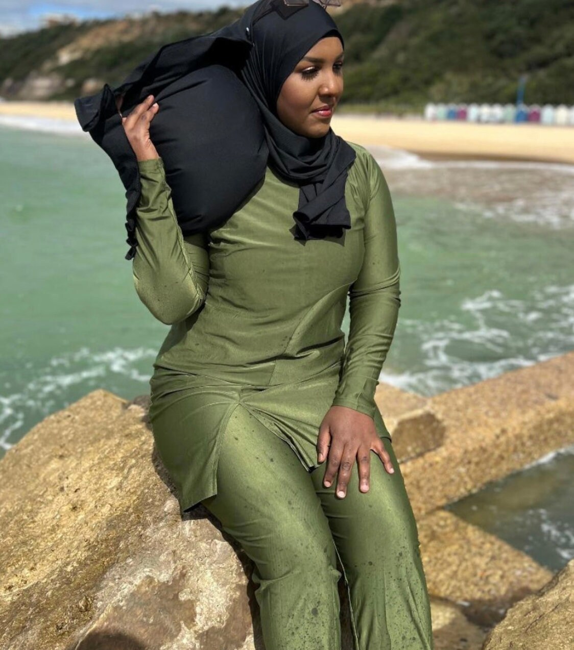 Tropical Green Modest Swimsuit - Etsy