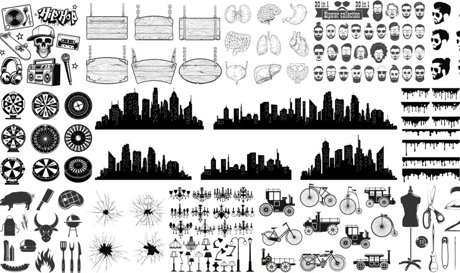 Svg Mega Bundle - Set Svg Design Bundle - Cdr PNG Ai Files for Cutting ...