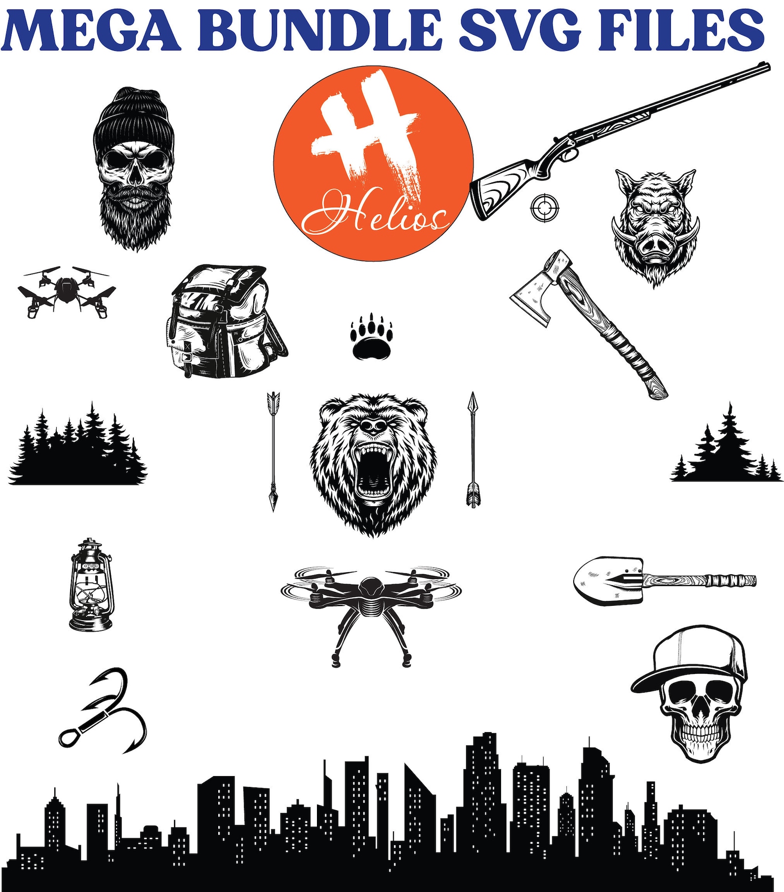 Svg Mega Bundle - Set Svg Design Bundle - Cdr PNG Ai Files for Cutting ...