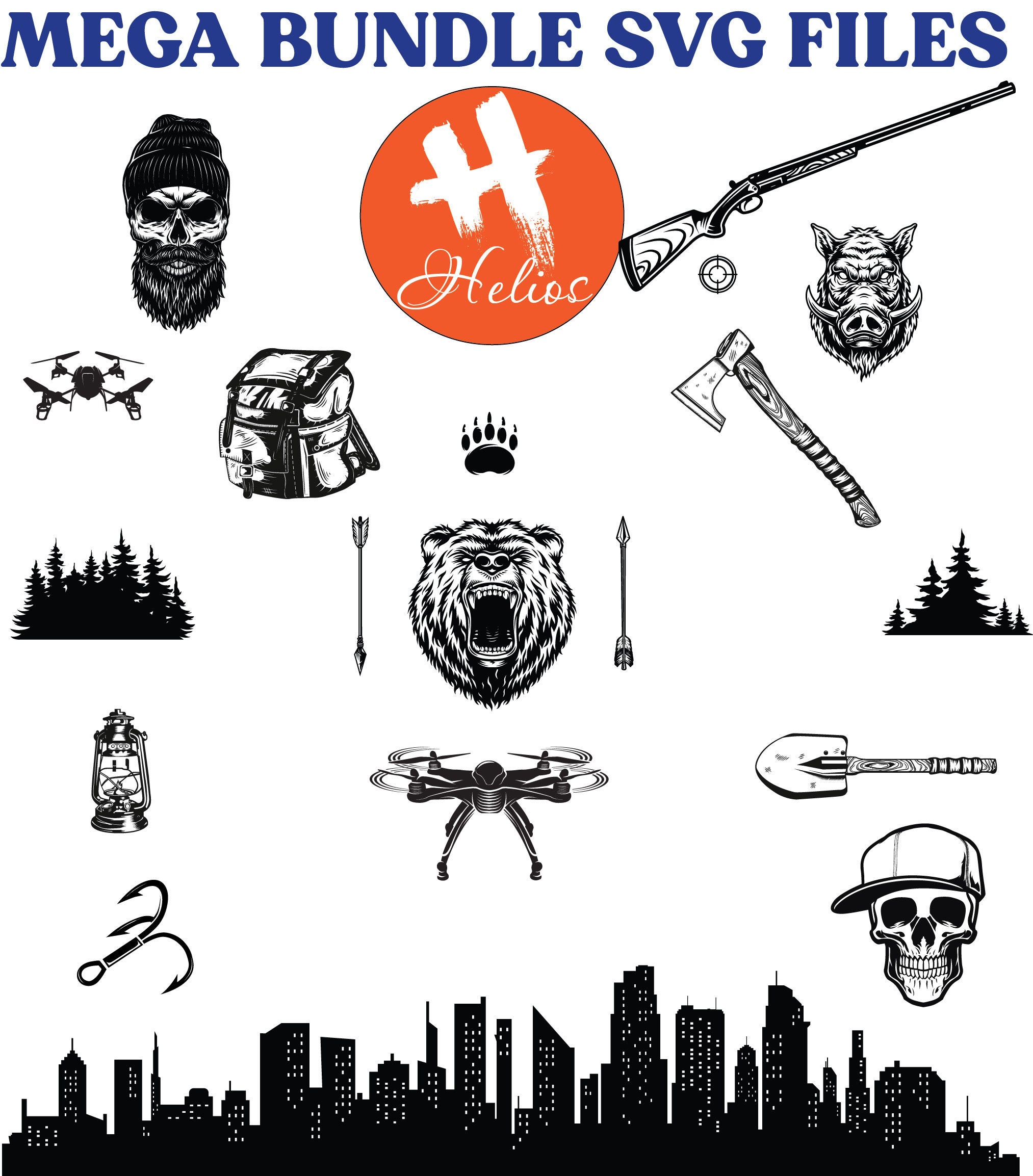 Svg Mega Bundle - Set Svg Design Bundle - Cdr PNG Ai Files for Cutting ...