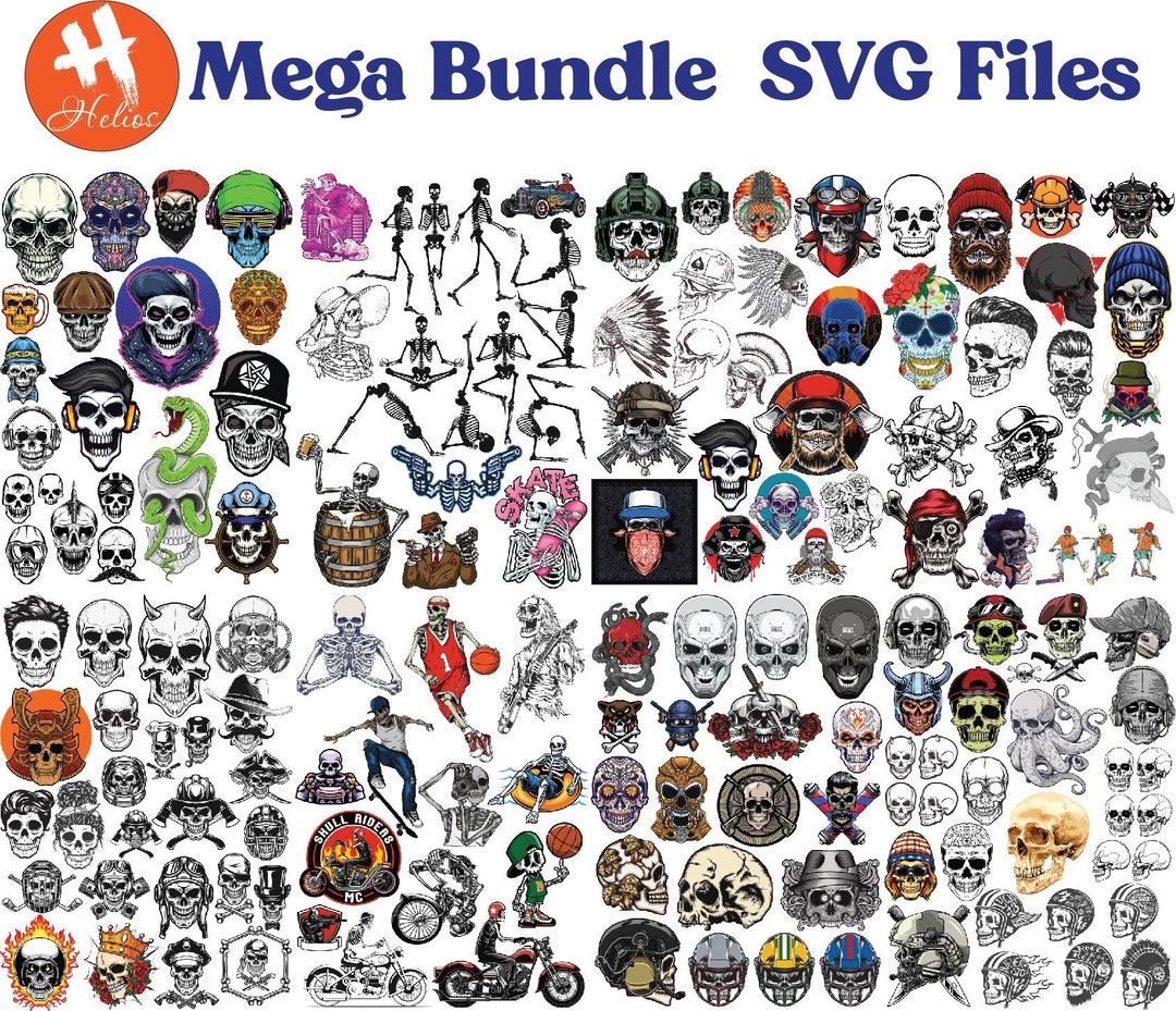Skull Svg Bundle - Set Svg Design Bundle - SVG Cdr PNG Ai Files for ...