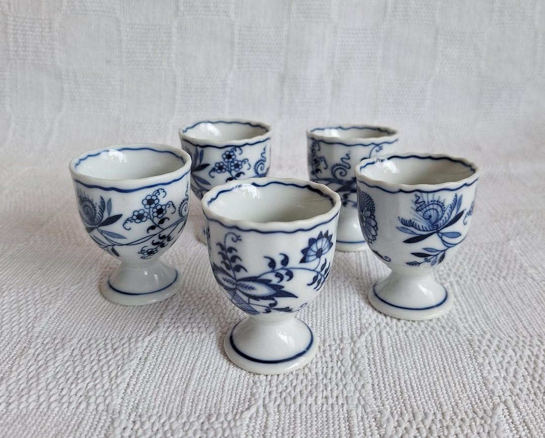 5 Blue Danube Egg Cups - Etsy