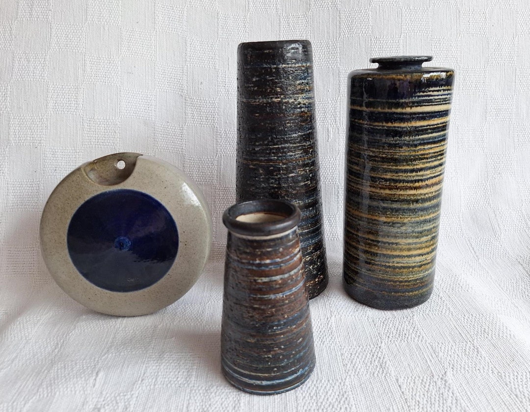 3 Retro Vases and Wall Hanging From Zaalberg Holland - Etsy