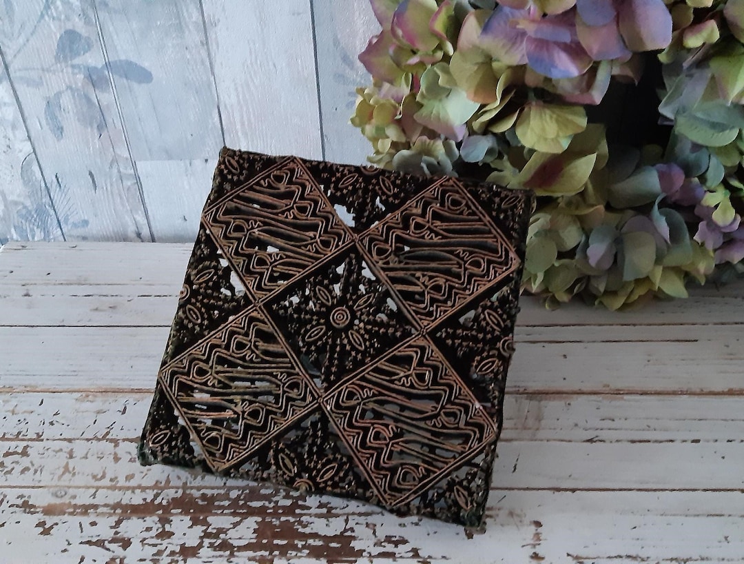 Large Antique Copper Batik Stamp - Etsy