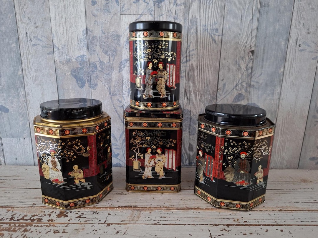 Old Fashioned Chinese Tea Tins / Cans - Etsy UK