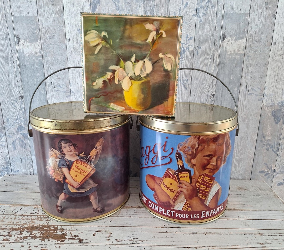 2 Large Maggi Tins and Old and Rare Haribo Tin - Etsy