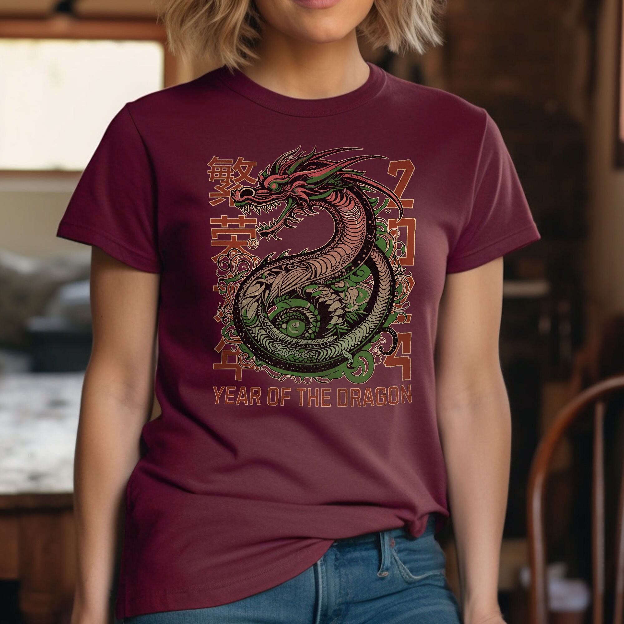 Year of the Dragon Shirt, 2024 New Years Tshirt, Vintage New Year Gift ...