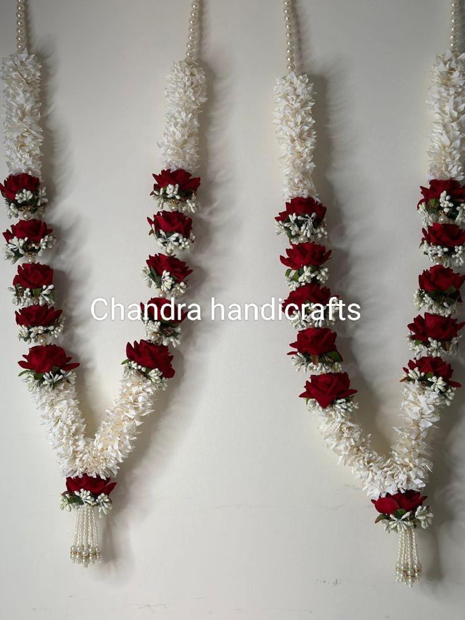White and Red Rose Wedding Varmala , Indian Wedding Garland, Varmala ...