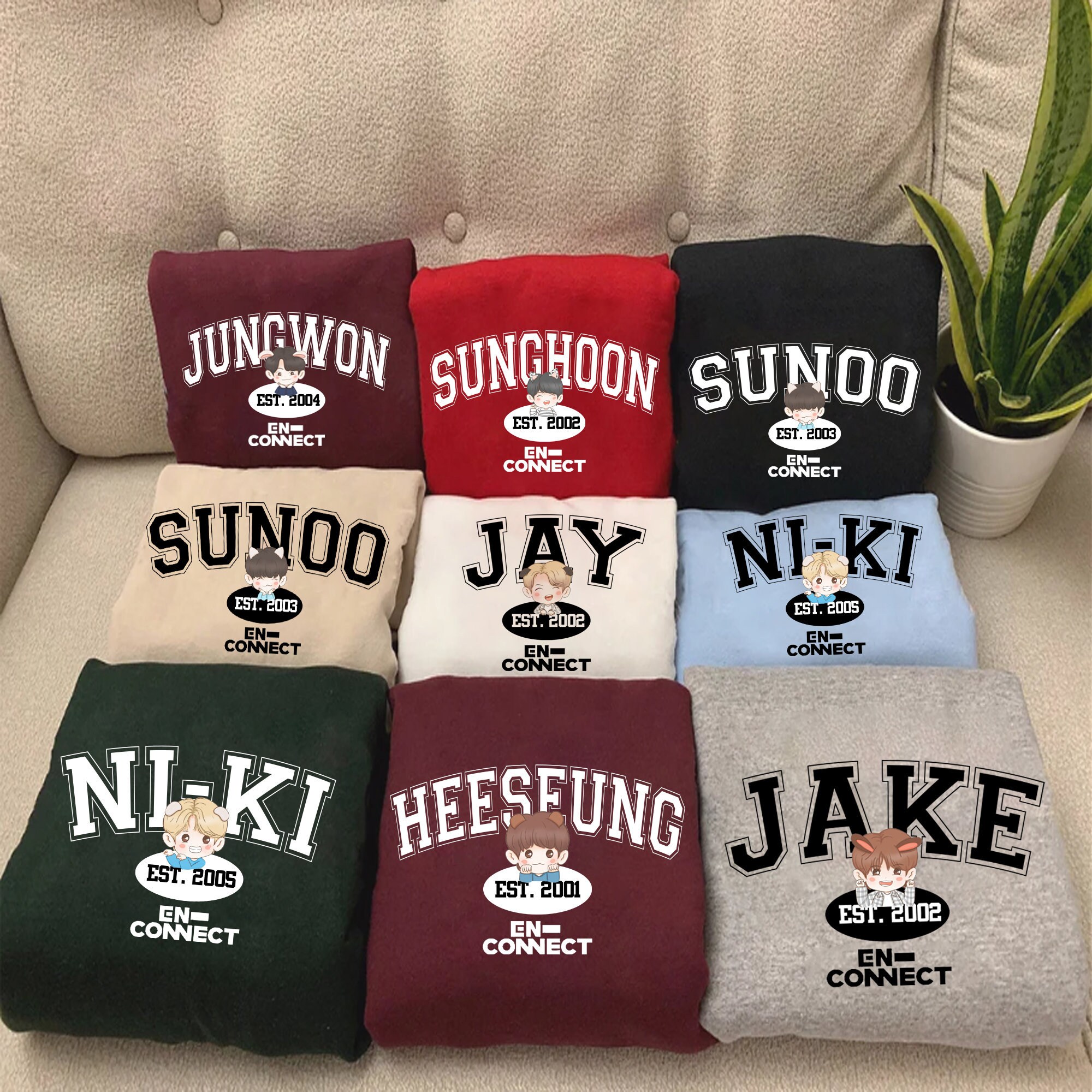 Cute Enhypen Members Chibi Sweatshirt, EN-ZOO Enhypen Members Shirt ...