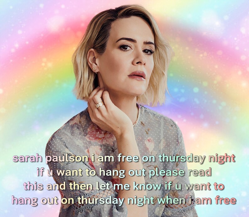 Sarah Paulson LGBTQ+ Twitter Meme Tapestry - Etsy