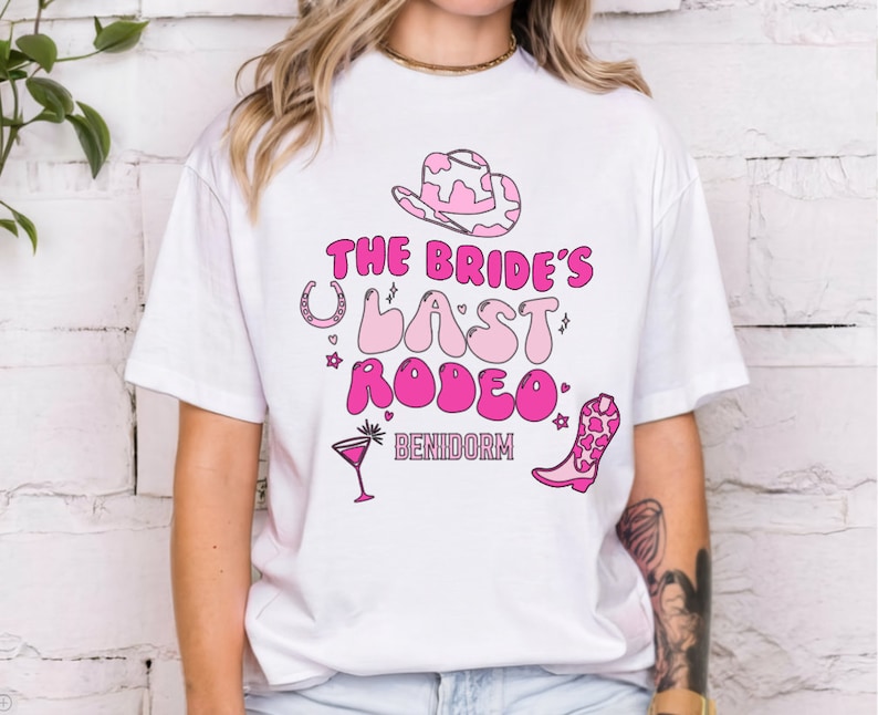 The Bride's Last Rodeo Personalised Hen Party T Shirt, Let's Go Girls ...