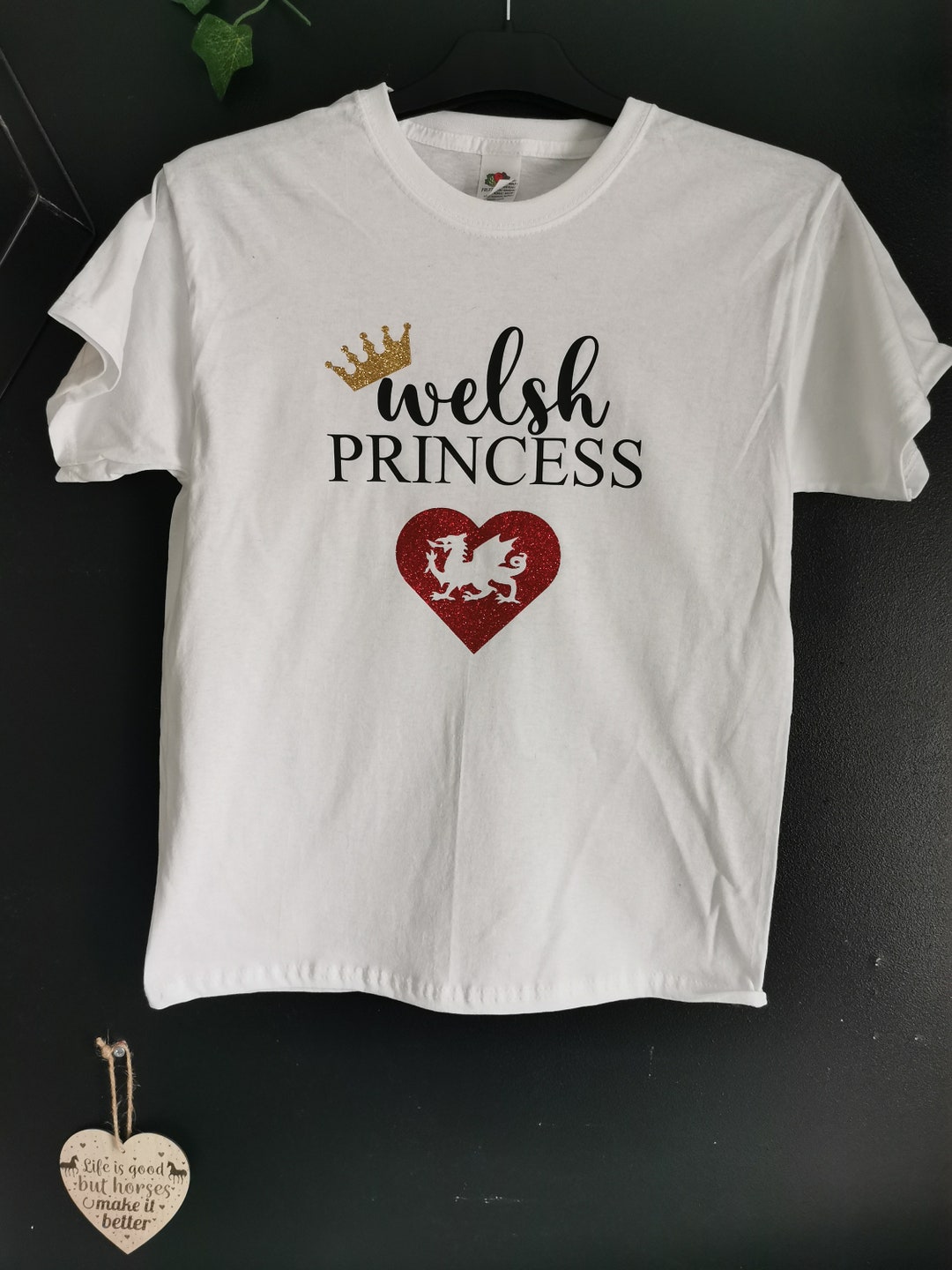 Welsh St. David's Day T-shirt Top - Cymru Welsh Princess Glitter-rugby ...