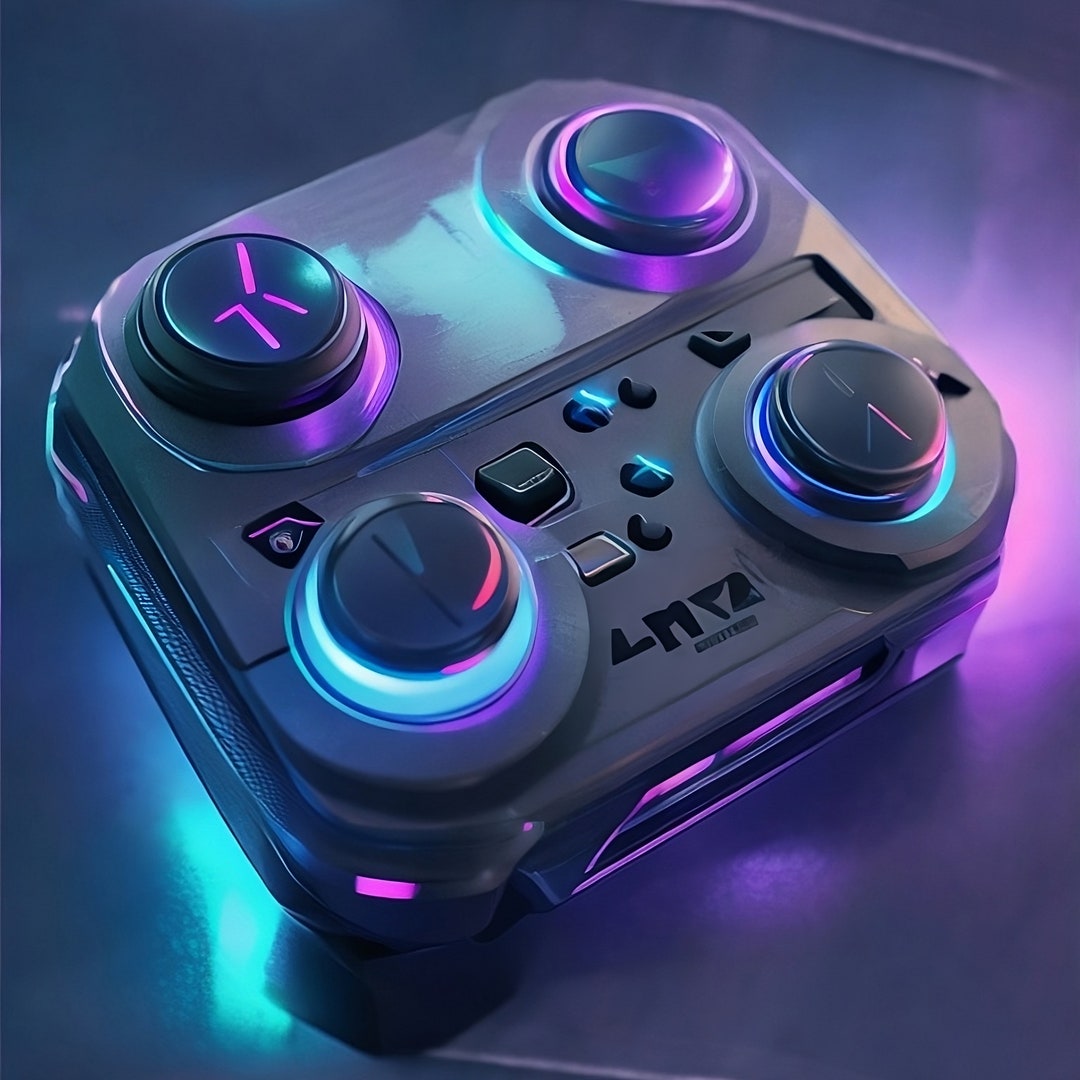 Cyberpunk Game Controller - Futuristic Digital Artwork for Gaming ...