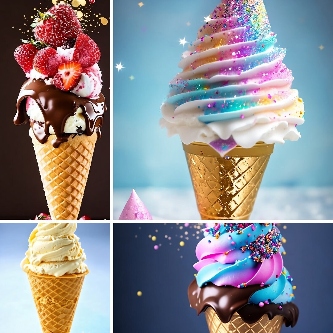 Ice Cream Digital Print Ice Cream Clipart Digital Image Commercial Use ...