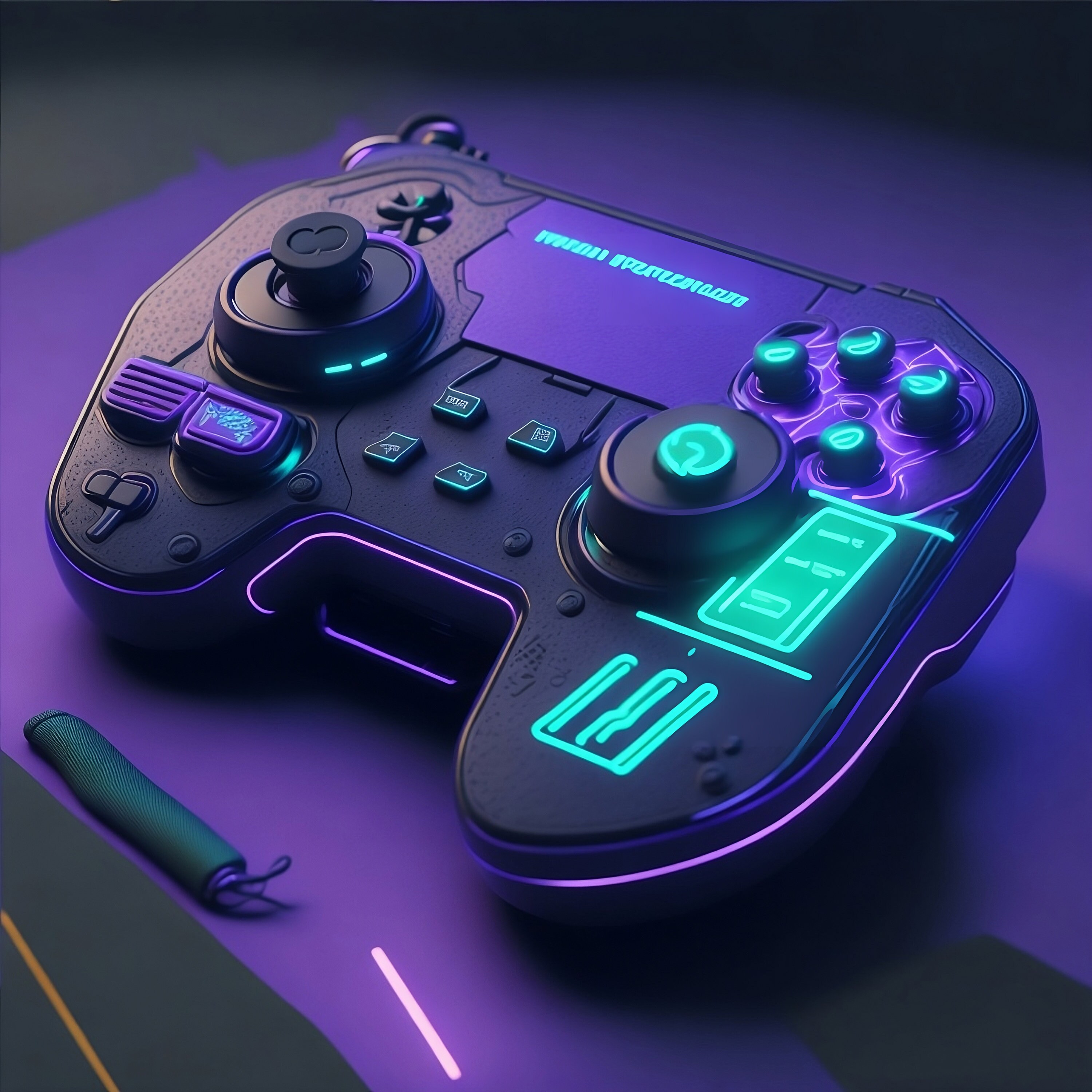 Cyberpunk Game Controller - Futuristic Digital Artwork for Gaming ...