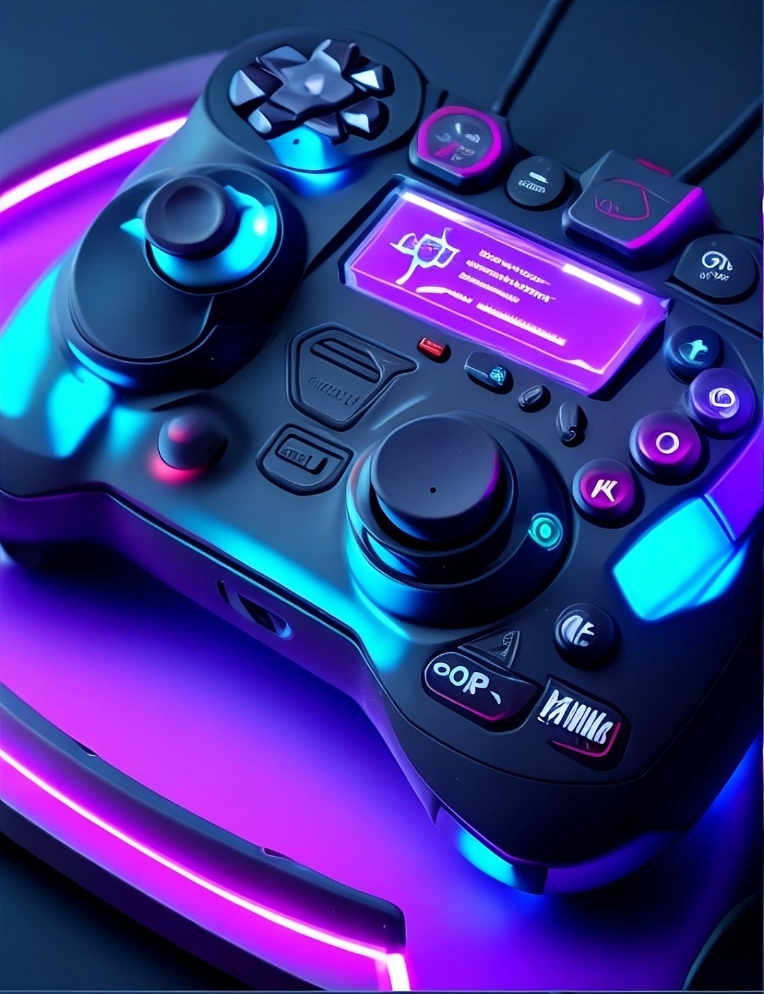 Cyberpunk Game Controller - Futuristic Digital Artwork for Gaming ...