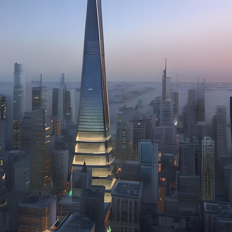 Skyscraper Concept Art 2048 Pixels X 2048 Pixels 96 Dpi - Etsy