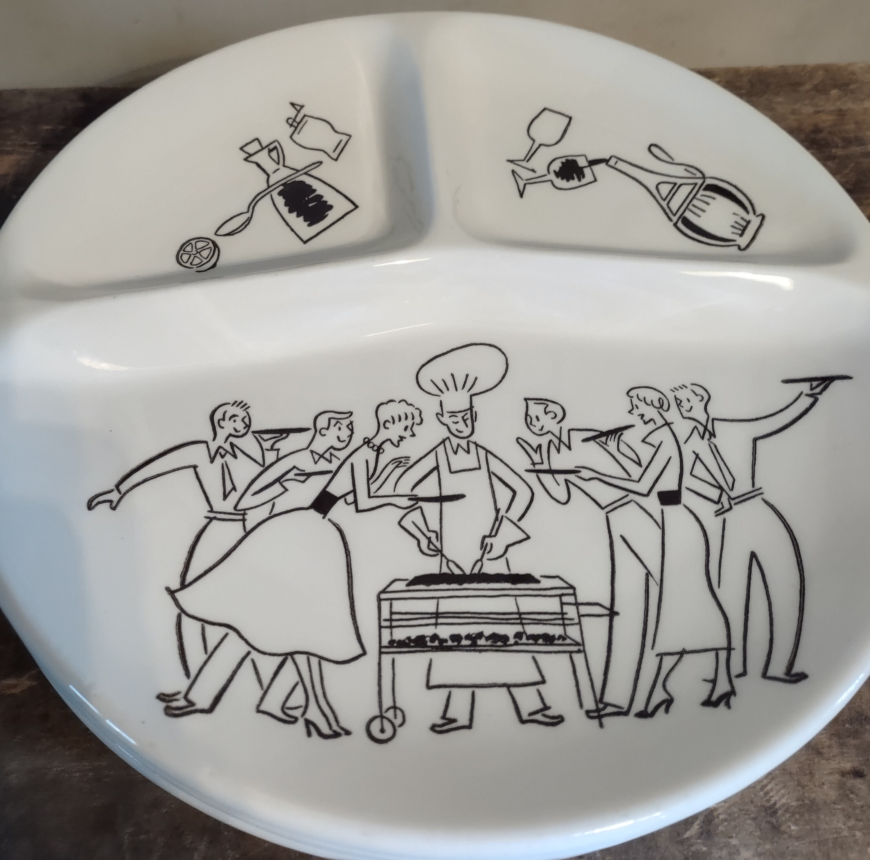Vintage MCM Bbq Party Scene Grill Plates Set of 4 - Etsy