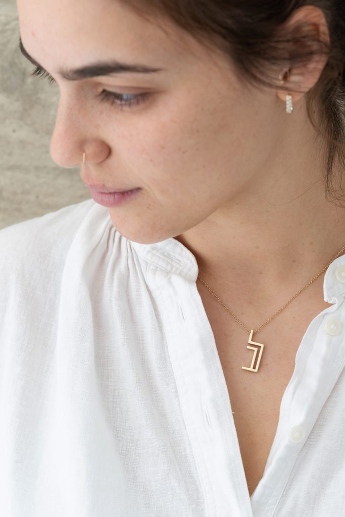 14K Gold Necklace, lev. the Hebrew Word for Heart - Etsy