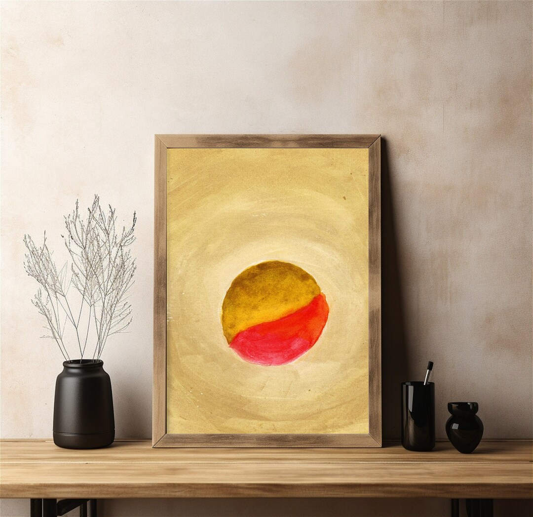 Abstract Minimalist Art Print, Red Gold Warm Tones, Inspired by ...
