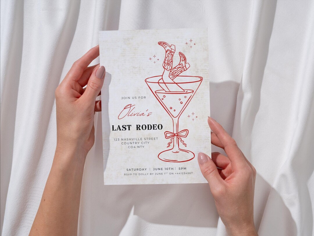 Last Rodeo Hen Party Invitation Template & Welcome Sign | Custom Canva ...