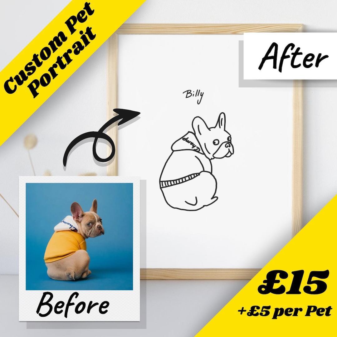 Custom Funny Dog Portrait Dog Art Custom Pet Portrait Pet Parent Gift ...