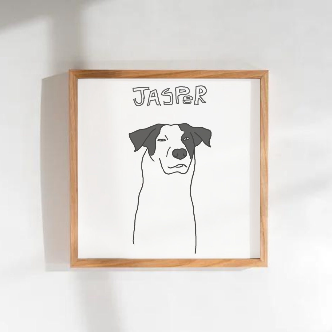 Custom Funny Dog Portrait Dog Art Custom Pet Portrait Pet Parent Gift ...