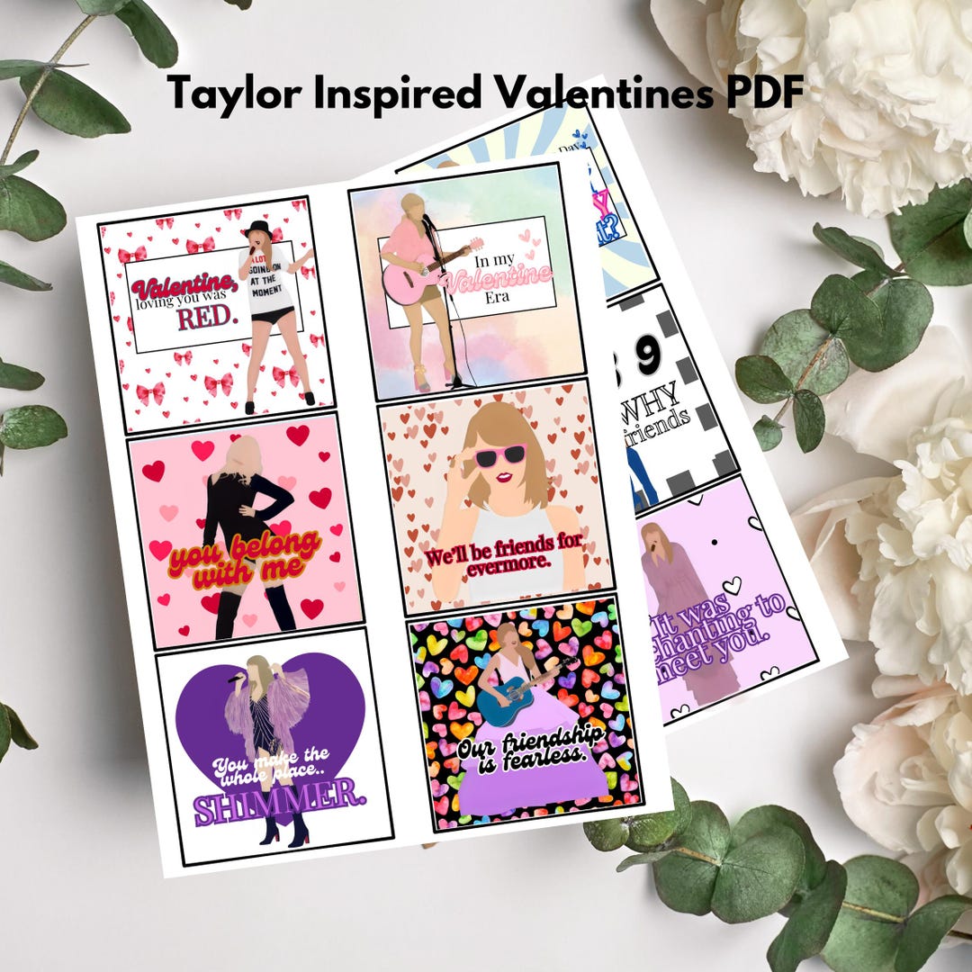 Swiftie Valentine Printable Card, Taylor Inspired PDF, Trendy ...